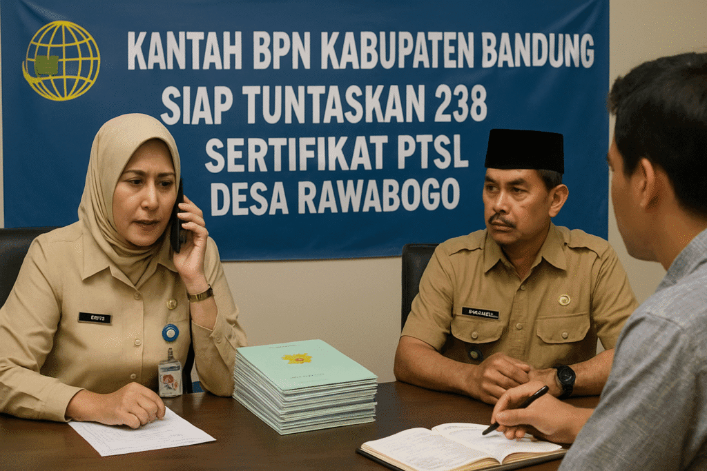 BPN Kabupaten Bandung Siap Tuntaskan 238 Sertifikat PTSL Desa Rawabogo